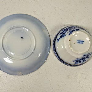 Flow Blue Cup and Saucer Set Touraine Pattern Henry Alcock & Co ...