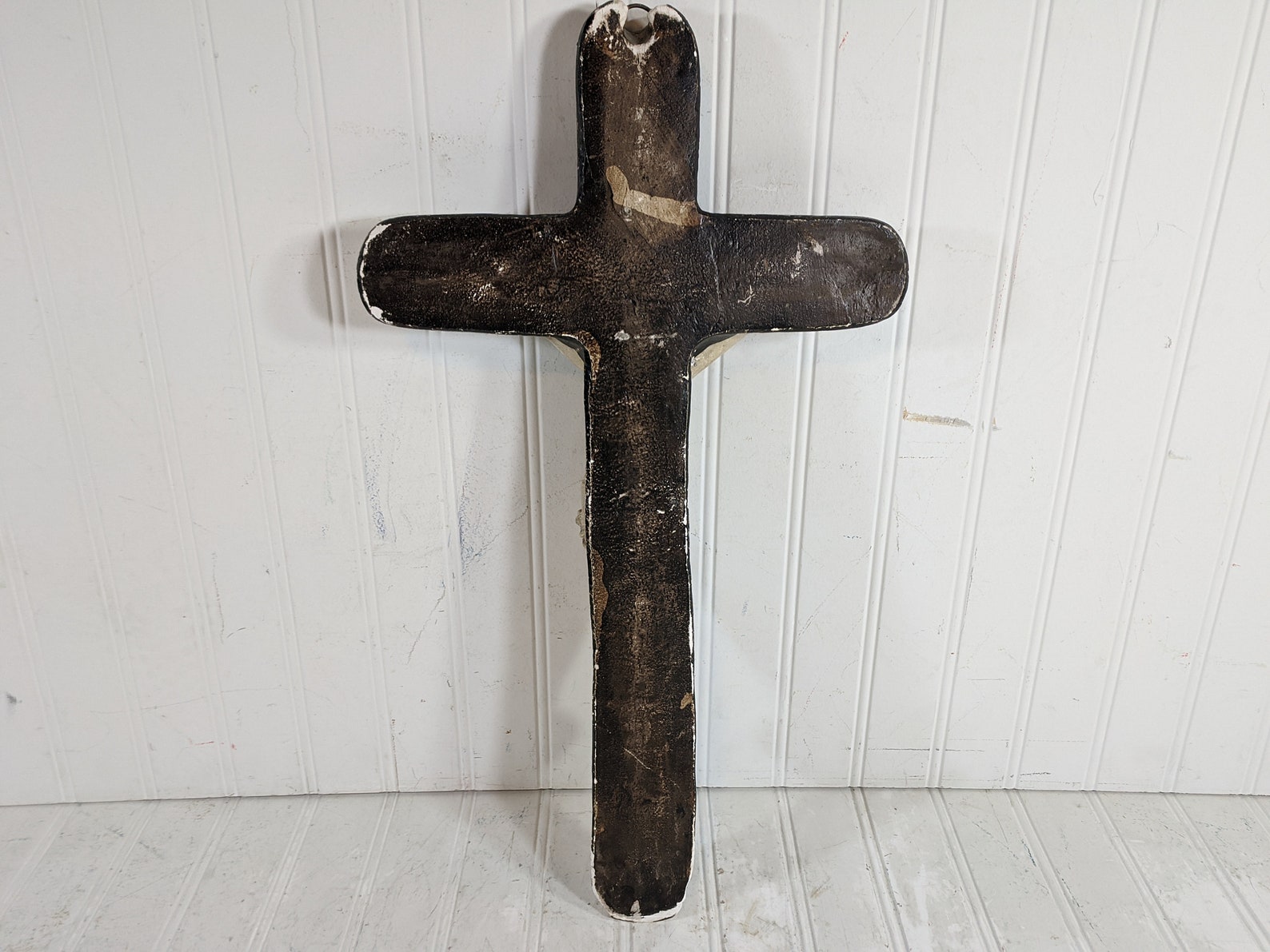 Chalkware Crucifix Oversized Plaster Cross Religious Icon Statuary Old ...