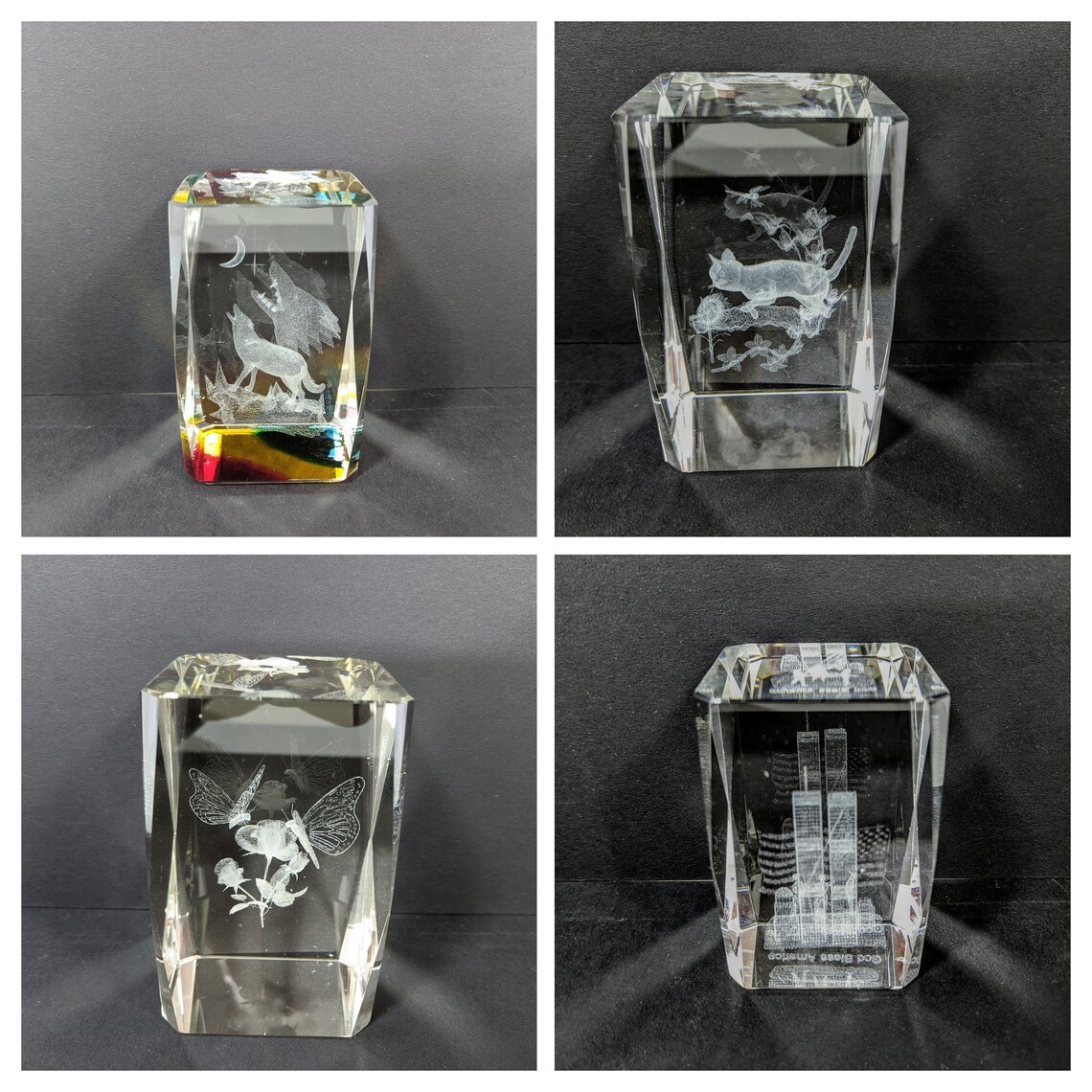 Glass Laser-cut Paperweights Set of 4 Butterflies NYC - Etsy