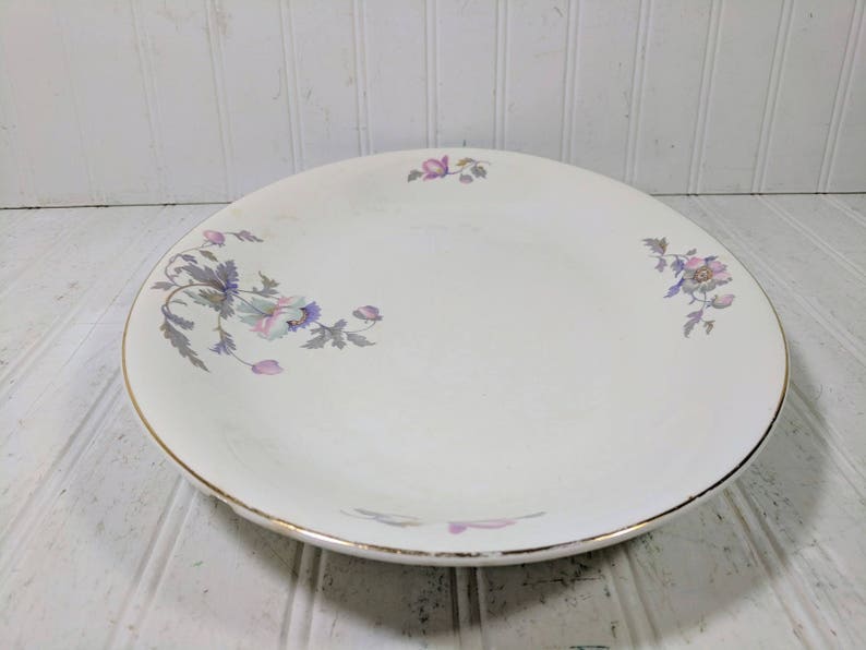 Large Serving Platter American Chinaware Ivory With Pink & Purple ...