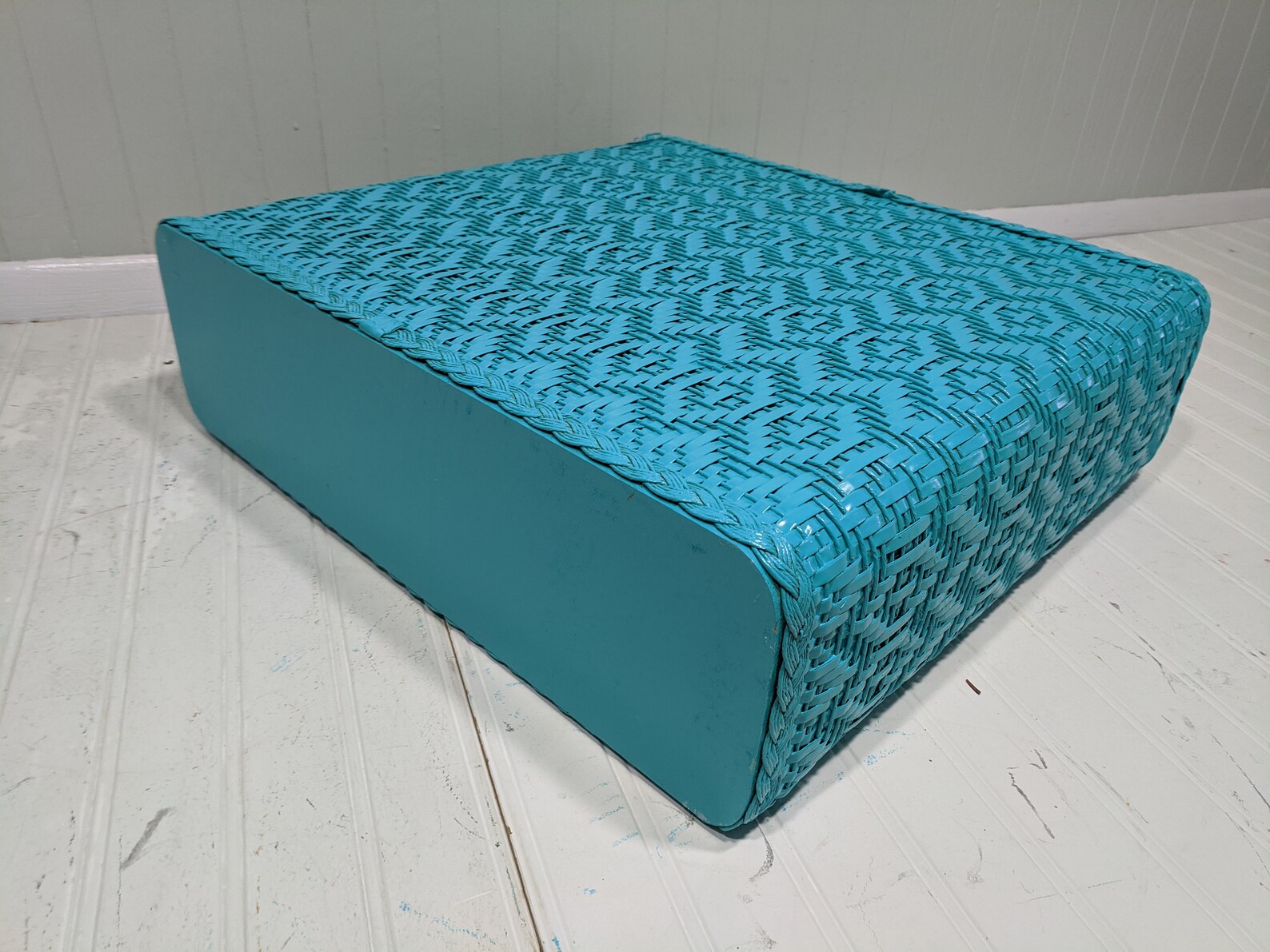 Turquoise Wicker Shelving Unit for Wall Hanging Seascape Blue | Etsy