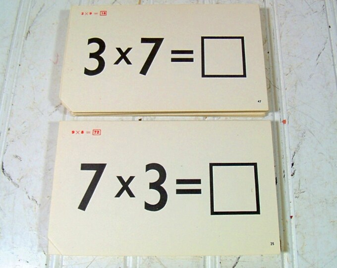 Retro Old School Multiplication Flash Cards Collection Vintage Milton ...