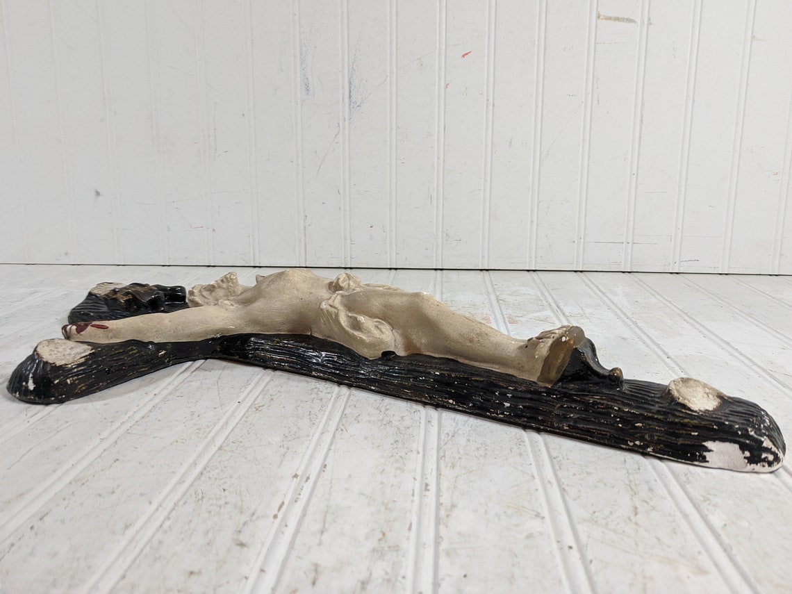 Chalkware Crucifix Oversized Plaster Cross Religious Icon | Etsy