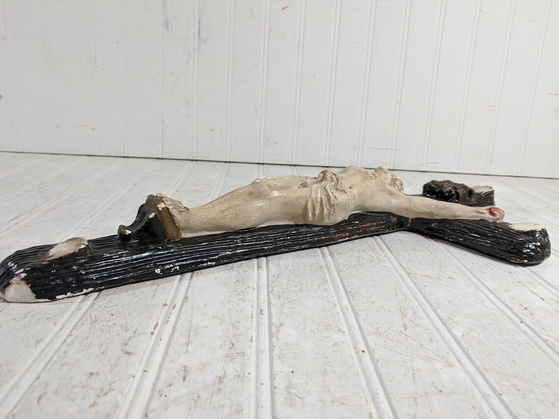 Chalkware Crucifix Oversized Plaster Cross Religious Icon | Etsy