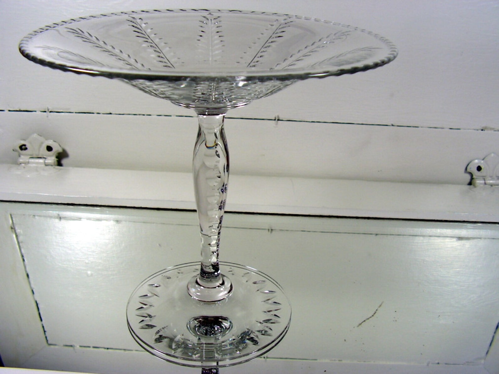 Crystal Pedestal Candy Dish Mid Century Vintage Wheat - Etsy