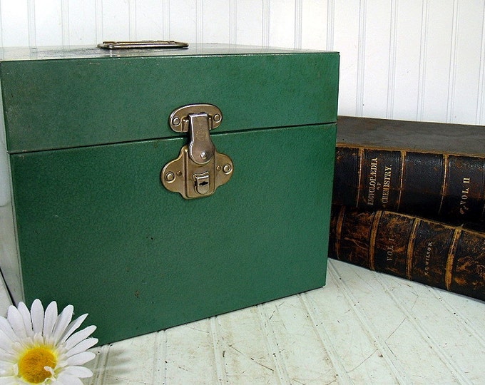 Vintage Hammered Metal Aqua Green Oversized File Box Retro - Etsy