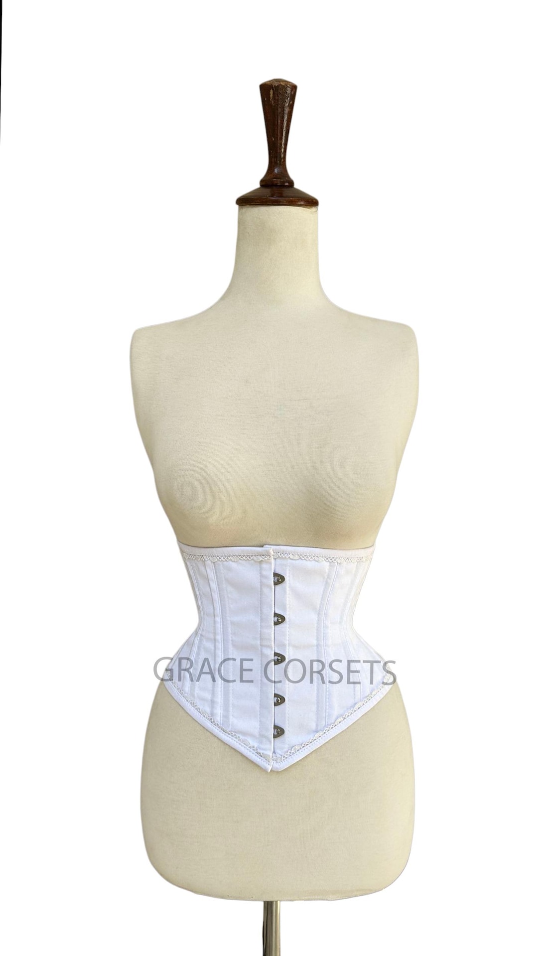 Women's Underbust Waist Cincher Cotton Corset Heavy Duty Steel Boned ...