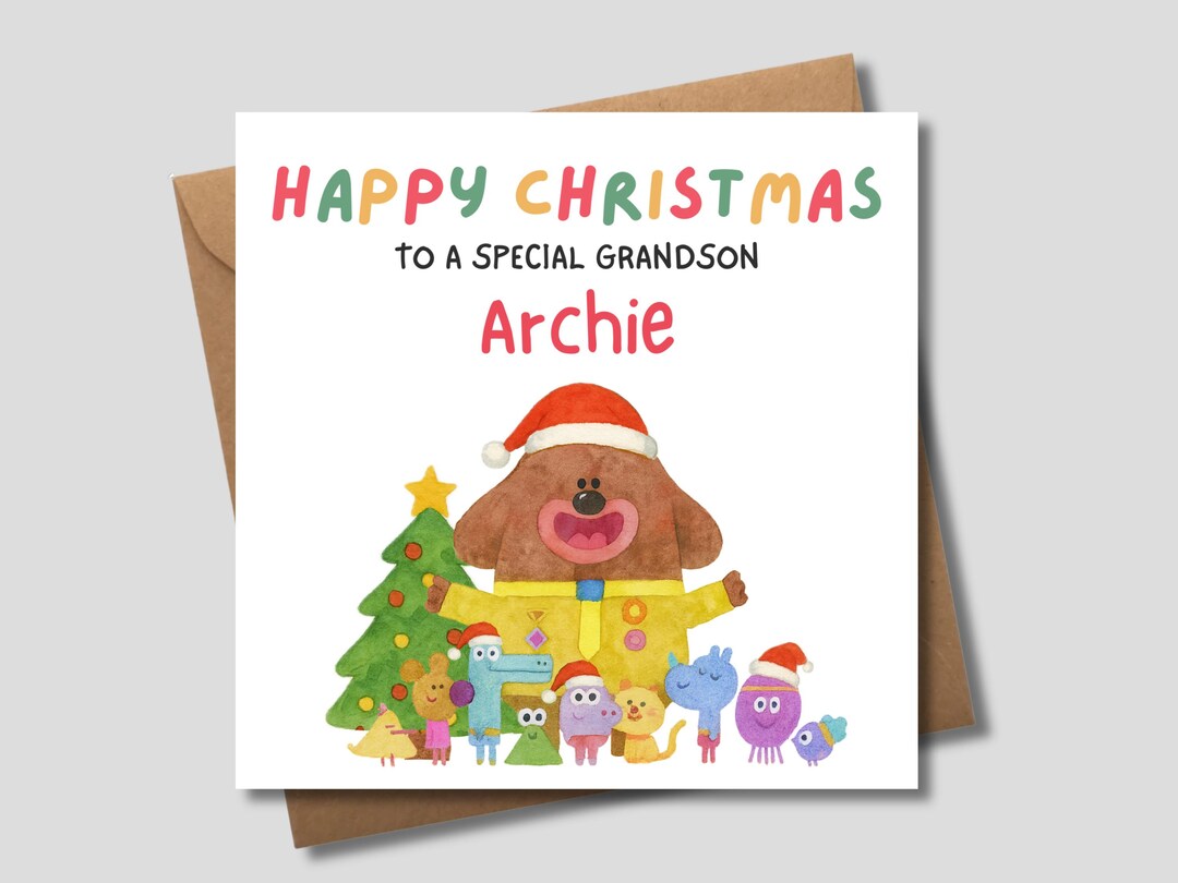 Personalised Hey Duggee Inspired Christmas Card, Xmas Card for Kids - Etsy