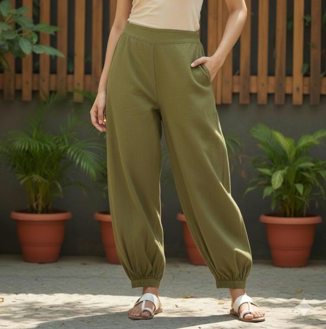 Afghani Salwar Pants | Cotton Ethnic Loose Fit Trousers | Women’s Plus ...