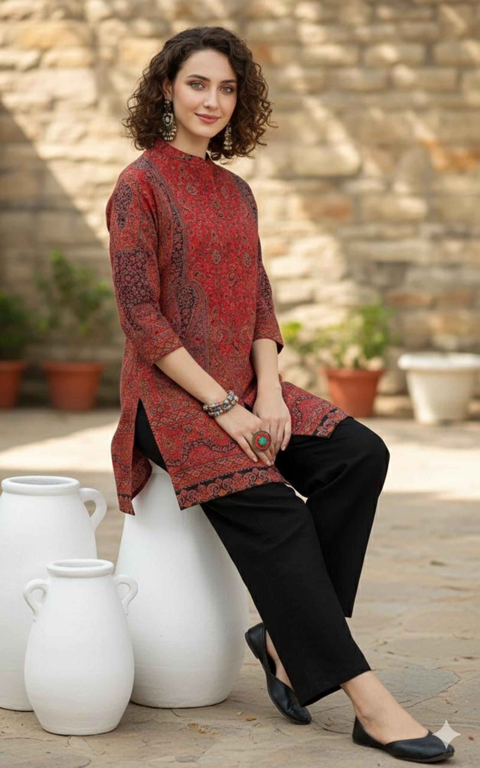 Woolen Kurta Set for Women | Winter Warm Suit | Elegant Wool Blend ...