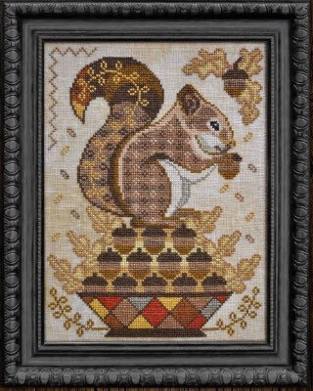Gathering Acorns Cross Stitch Pattern A Time for All Seasons - Etsy
