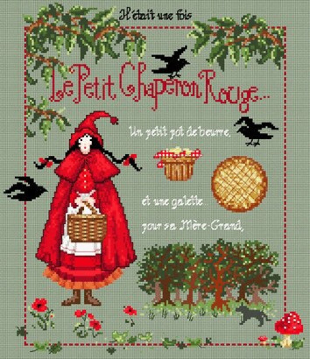 Le Petit Chaperon Rouge, Little Red Riding Hood Counted Cross Stitch ...