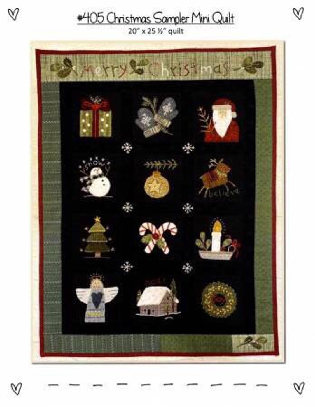 Christmas Sampler Mini Quilt Pattern - Etsy