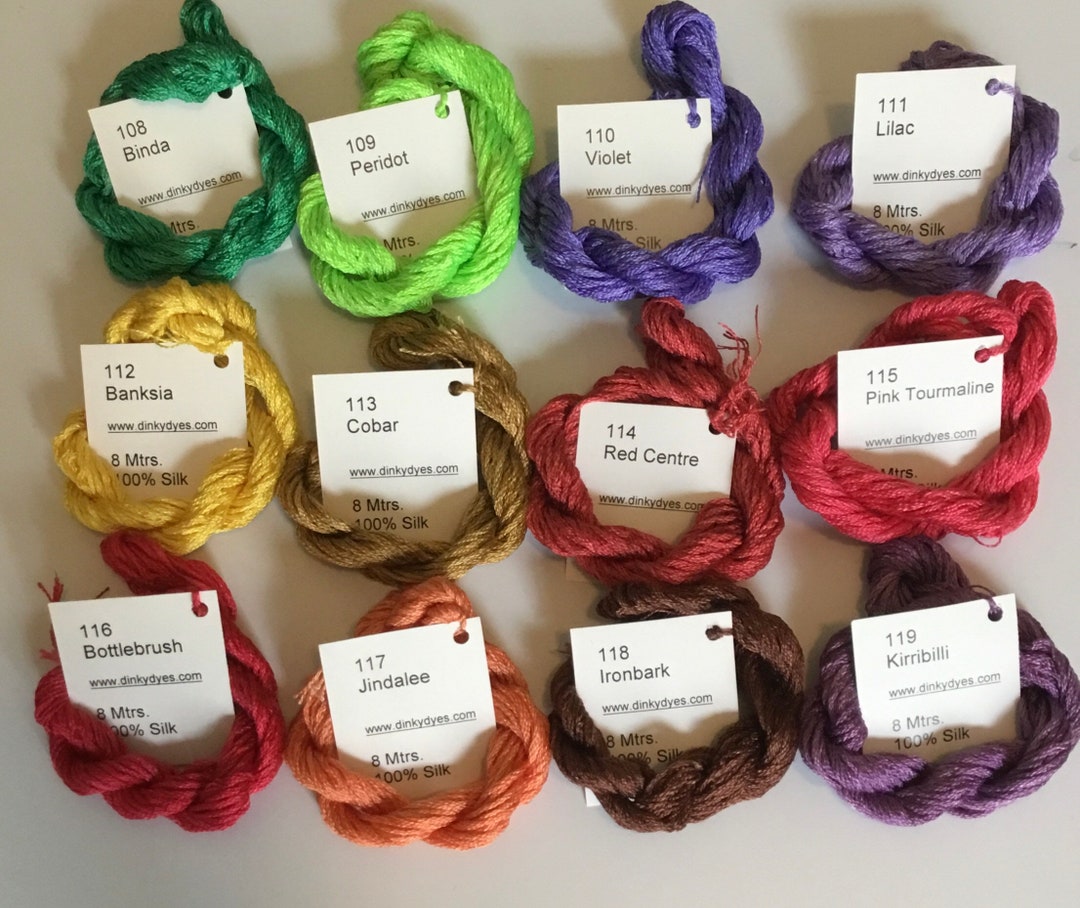 Hand Dyed Silk Floss by Dinky Dyes 112 133 - Etsy UK