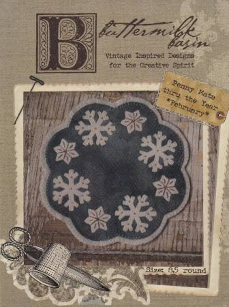 Snowflake Penny Mat Pattern by Buttermilk Basin February May - Etsy