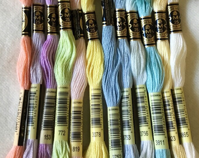 DMC Floss Pastels Assortment 12 Pack Embroidery Thread - Etsy