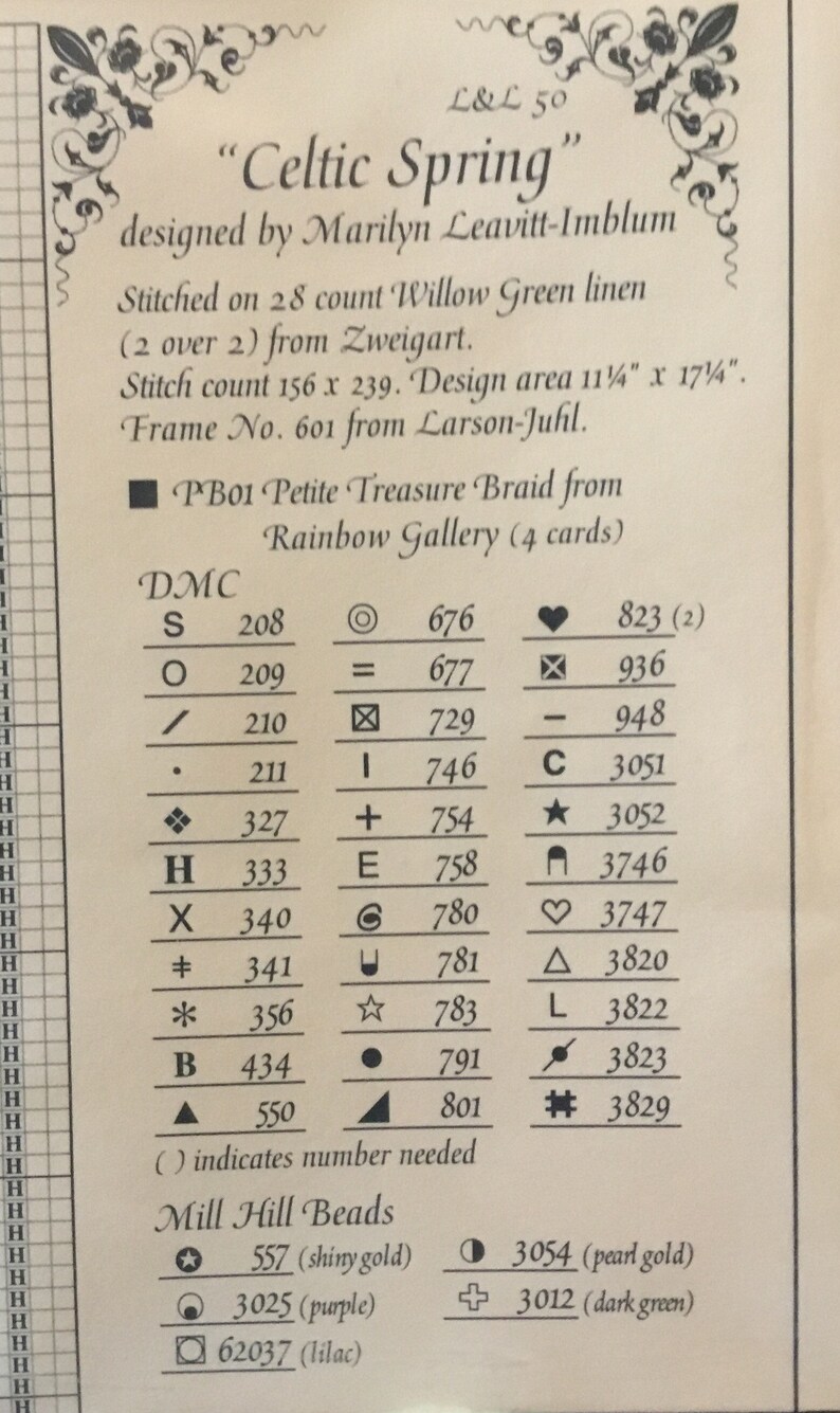 Celtic Spring Cross Stitch Pattern Lavender and Lace Pattern - Etsy