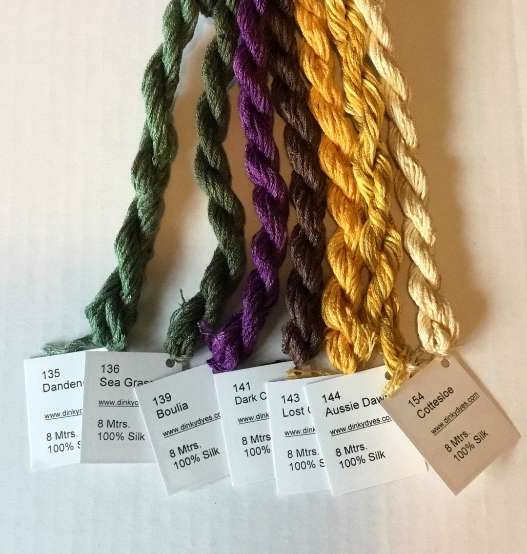 Hand Dyed Silk Floss by Dinky Dyes 134-154 - Etsy