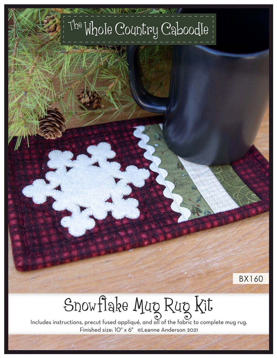 Snowflake Mug Rug Kit Appliqué Kit, Includes Instructions,precut Fused ...