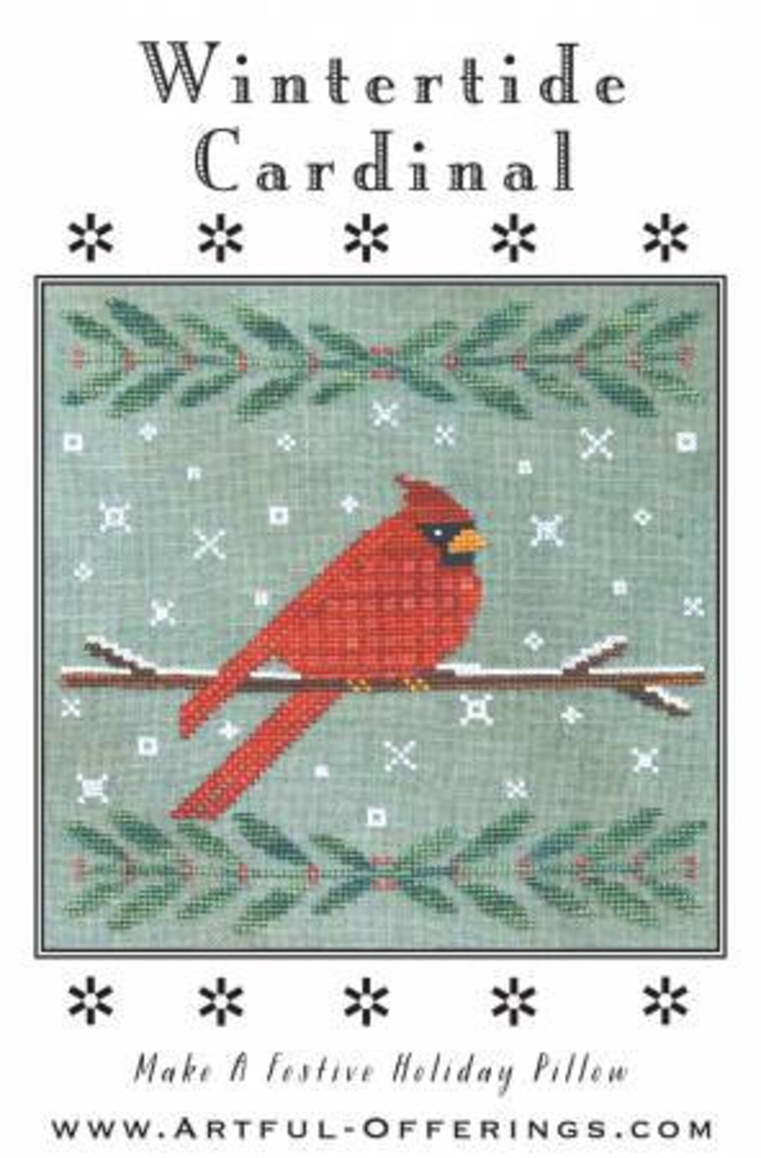 Wintertide Cardinal Cross Stitch Pattern by Artful Offerings - Etsy