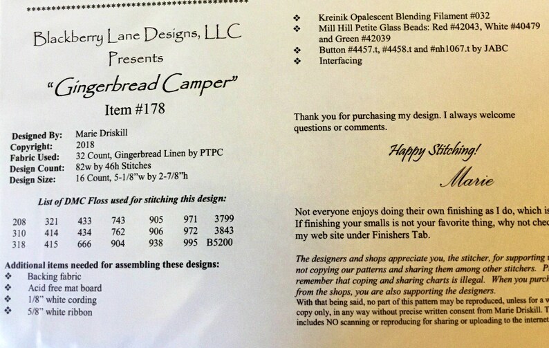 Gingerbread Camper Cross Stitch Pattern by Blackberry Lane - Etsy