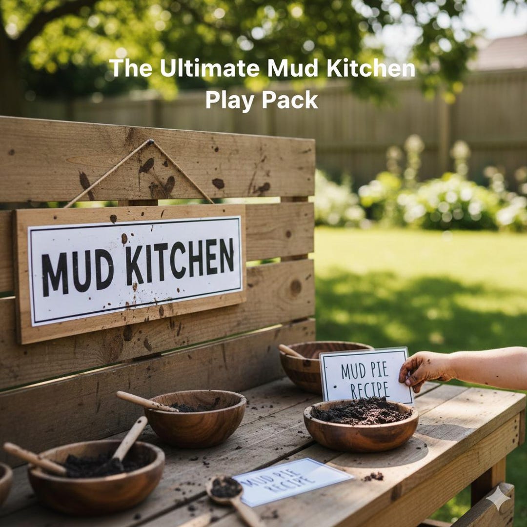 Mud Kitchen Printable Bundle | Montessori Nature Play, Recipe Cards ...