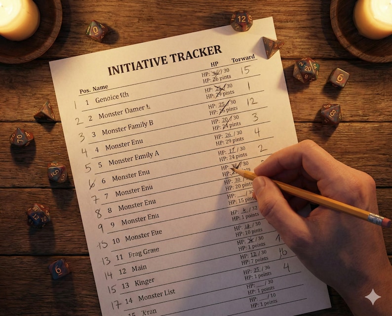 Initiative Tracker Printable | Dnd 5e Combat Sheets & Tent Cards PDF - Etsy