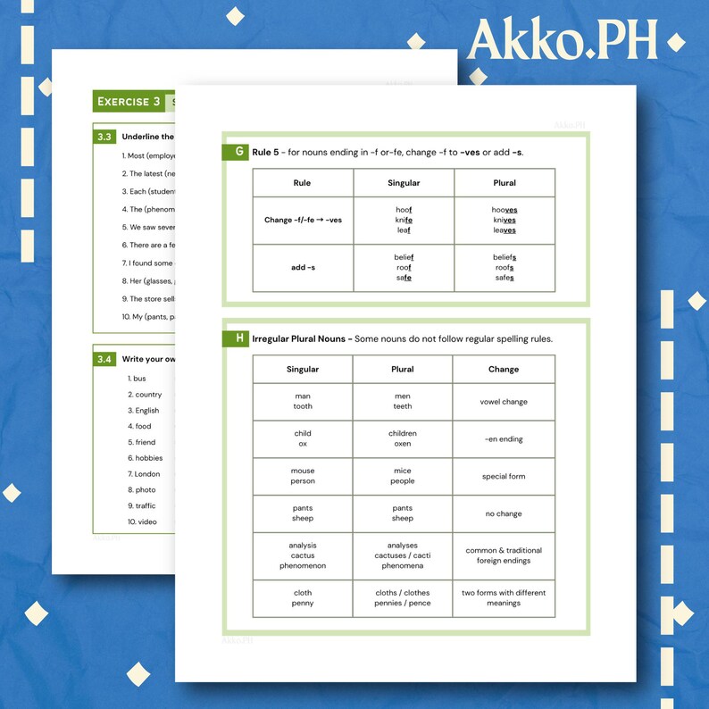 Singular and Plural Nouns Worksheet for Adults | ESL Grammar Practice ...