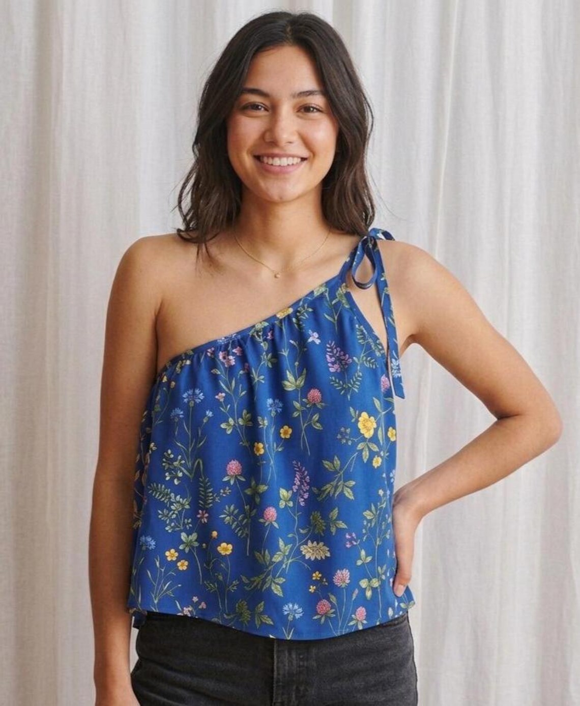 One Shoulder Top Sewing Pattern | Asymmetric Blouse PDF (beginner ...