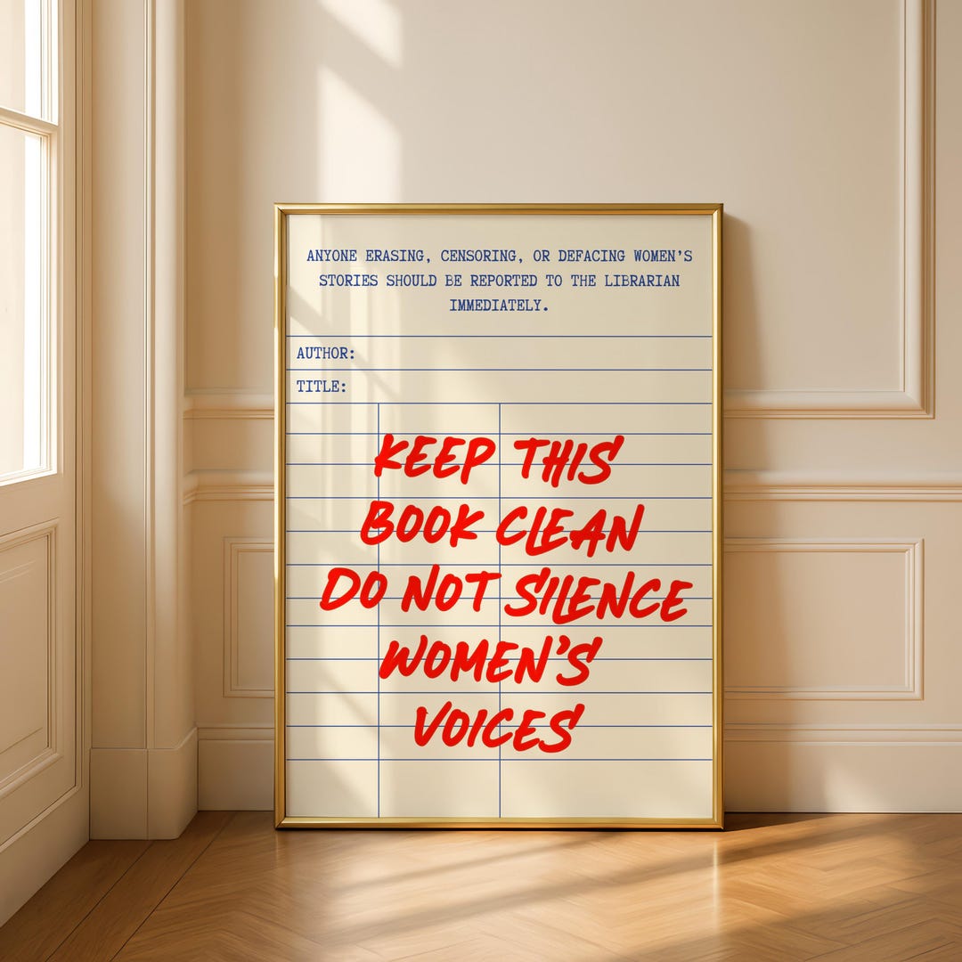 Feminist Library Card Art Print – Maximalist Poster – Literary Activism ...