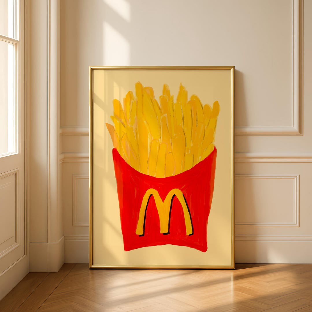French Fries Pop Art Print: Modern Fast Food Illustration (digital ...