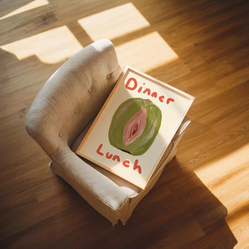 Dinner / Lunch – Feminist Food Symbolism Art Print, Bold Contemporary ...