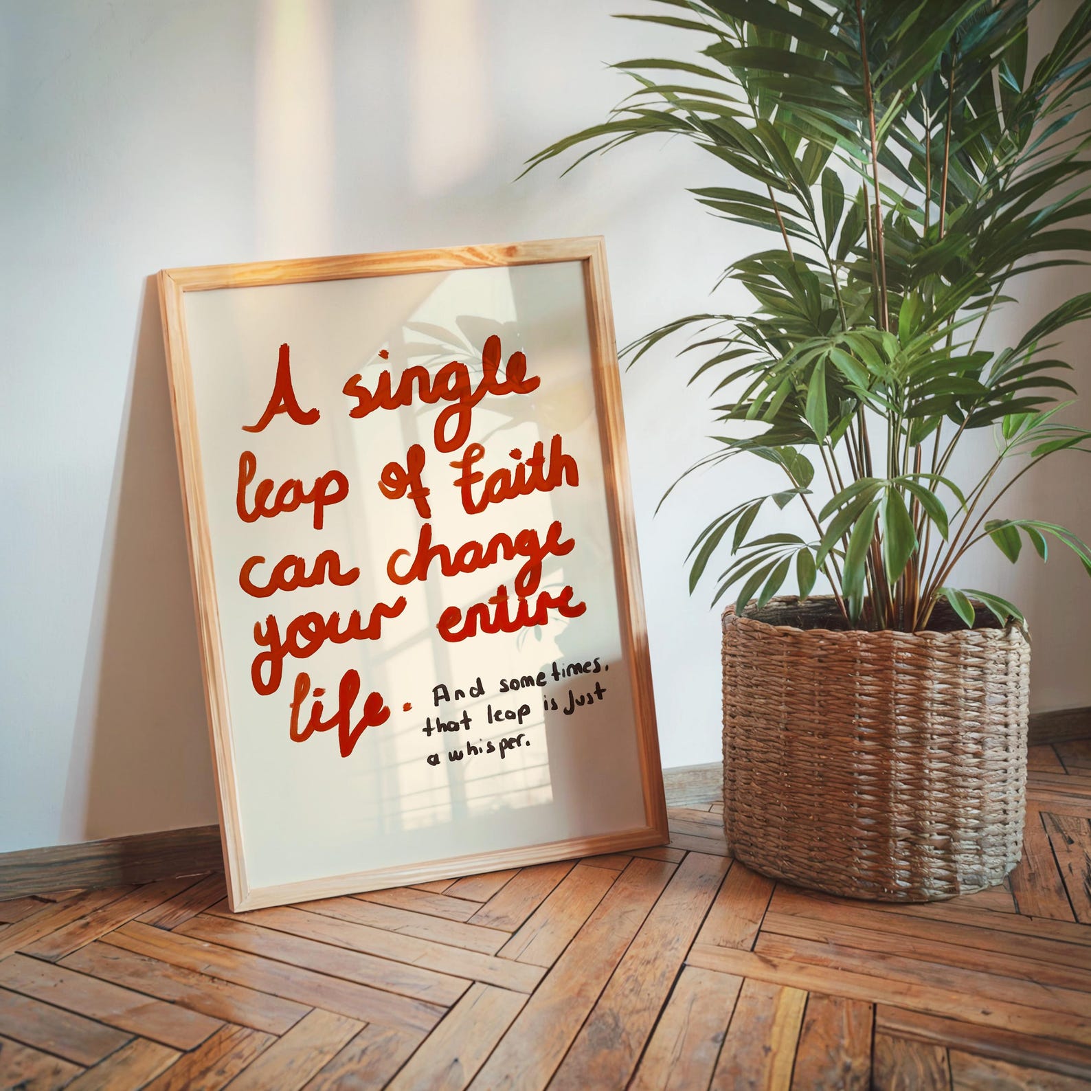 A Single Leap of Faith: Inspirational Handwritten Art Print and Quote ...