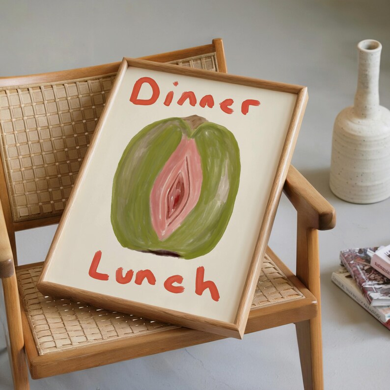 Dinner / Lunch – Feminist Food Symbolism Art Print, Bold Contemporary ...