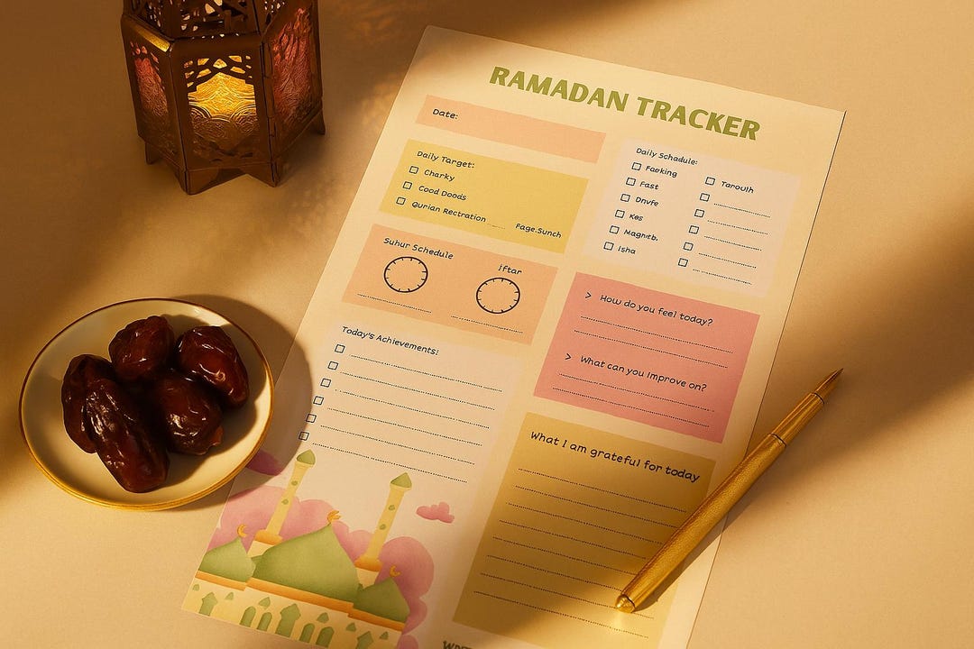 Ramadan Tracker Notepad | Islamic Planner Pad | Muslim Stationery ...