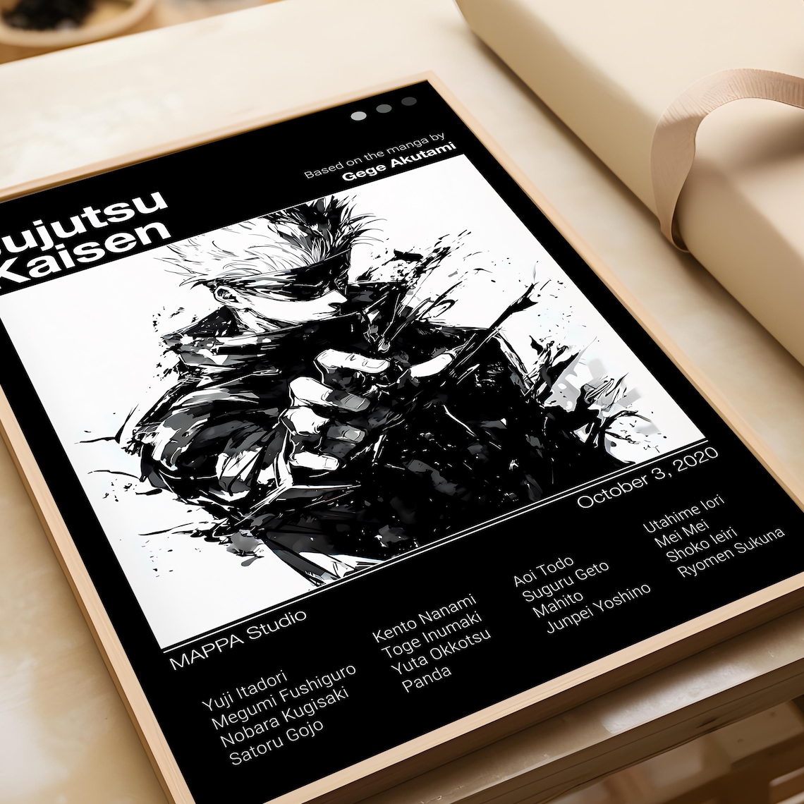 Gojo Satoru Poster | Jujutsu Kaisen Wall Art | Anime Print - Etsy