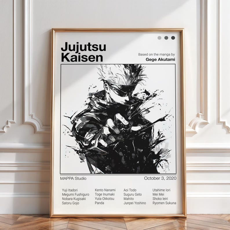 Gojo Satoru Poster | Jujutsu Kaisen Wall Art | Anime Print - Etsy
