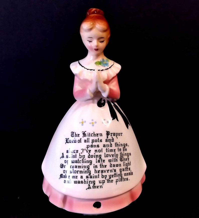 Vintage Kitchen Prayer Porcelain Praying Lady String Dispenser - Etsy