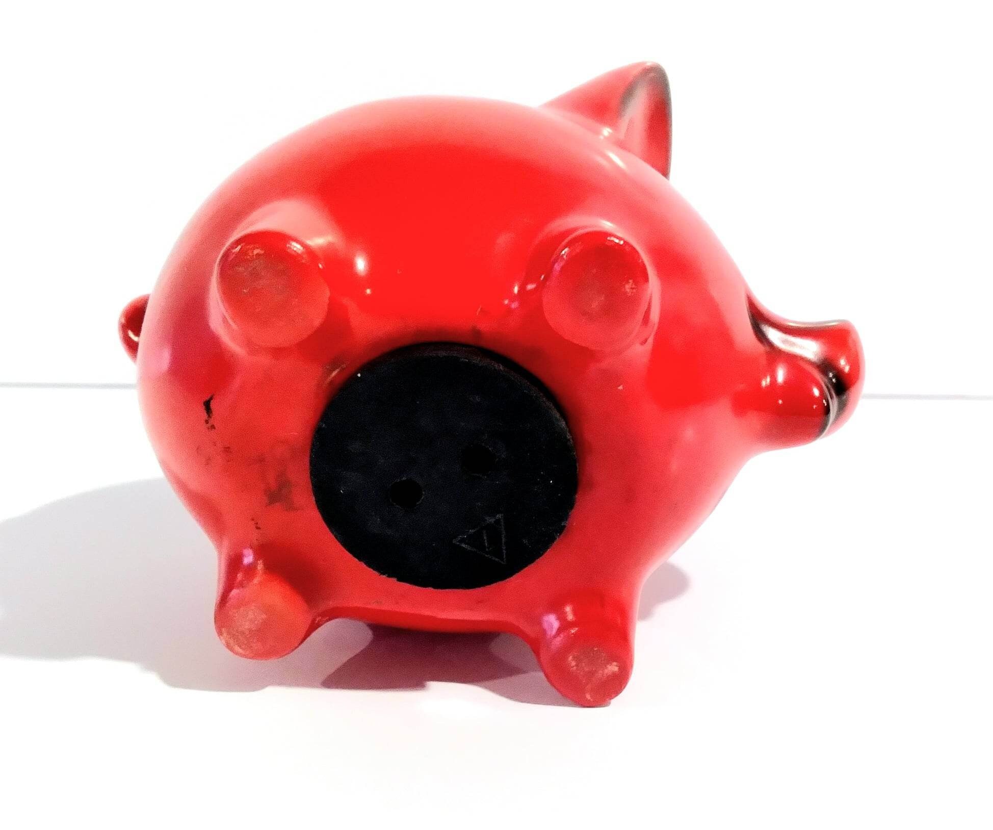 Vintage Collectible Retro Red and Black Ceramic Pig Piggy Bank - Etsy