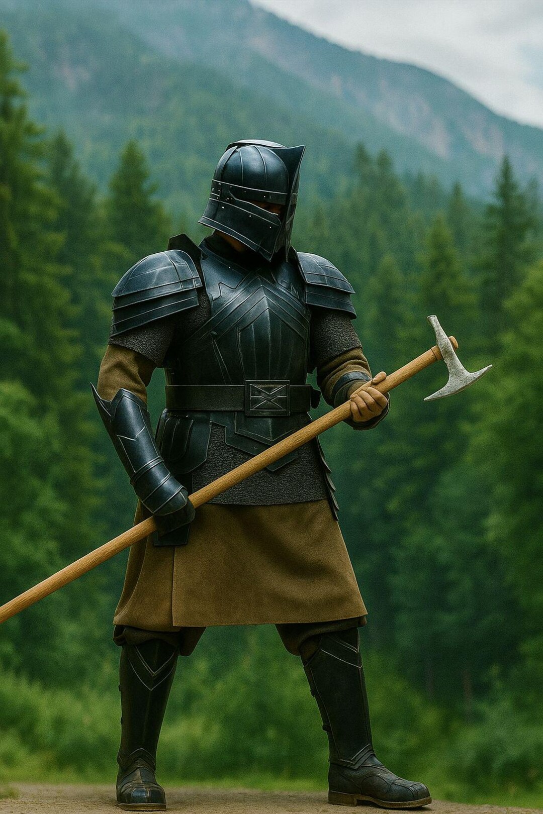 Dwarven Knight Full Body Armor Suit ~ Blackened Steel, Adjustable ...
