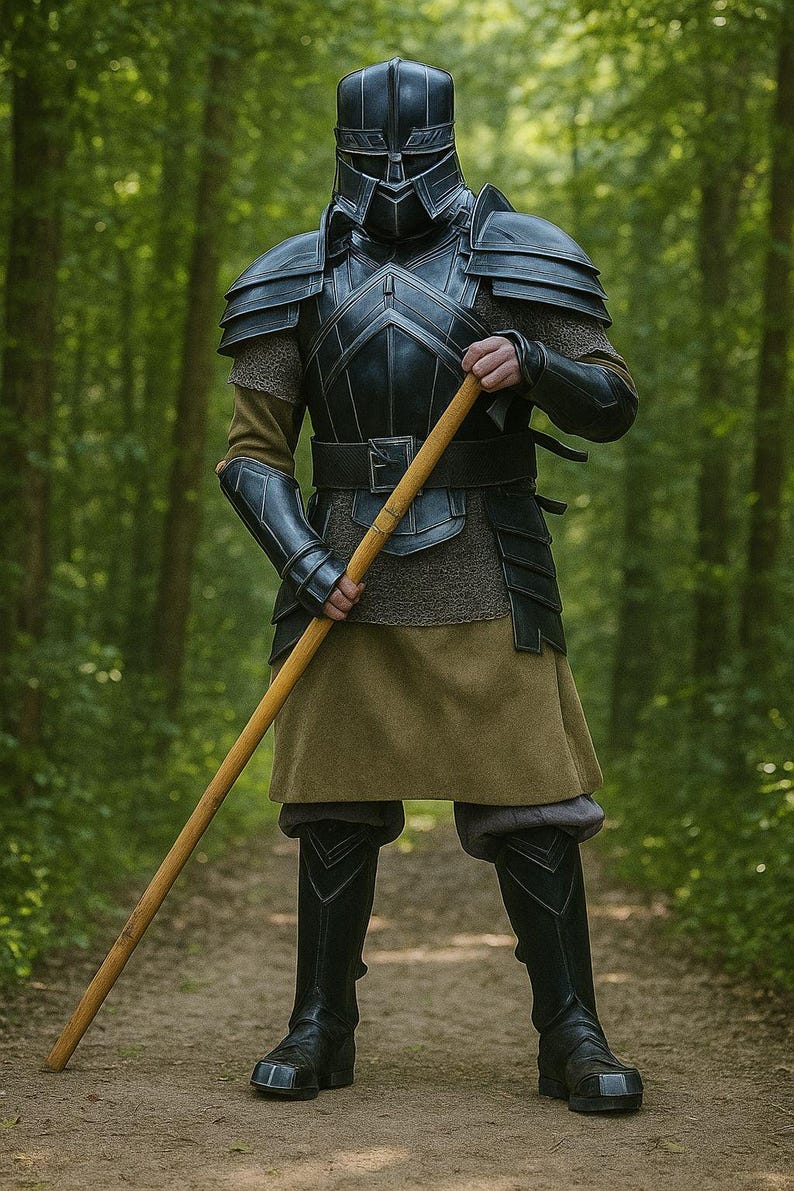 Dwarven Knight Full Body Armor Suit ~ Blackened Steel, Adjustable ...