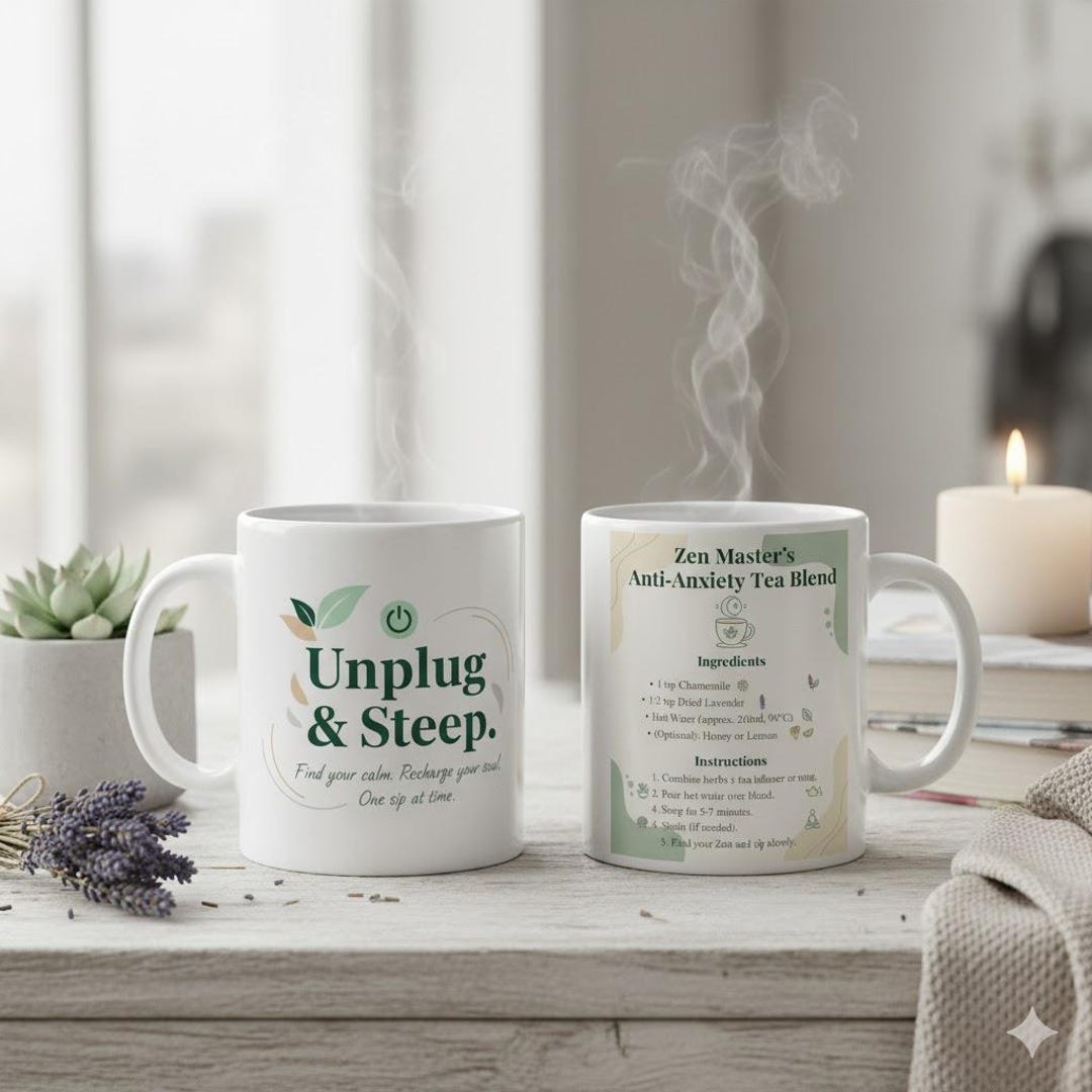 Mugs.zen Master Tea Ritual Mug, Digital Detox Gift, Unplug & Steep Cup ...
