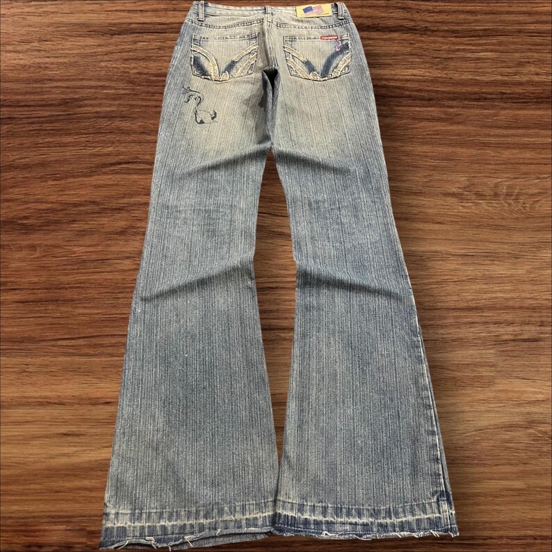 Vintage Pantomime Floral Tribe Tattoo Distressed Flare Jeans - Etsy ...