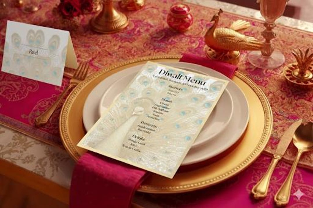 Diwali Party Menu Template: Editable Festive Design (digital Download ...