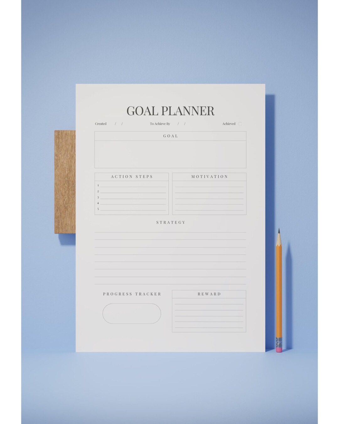 Minimalist Goal Planner Printable | Productivity Template (digital PDF ...
