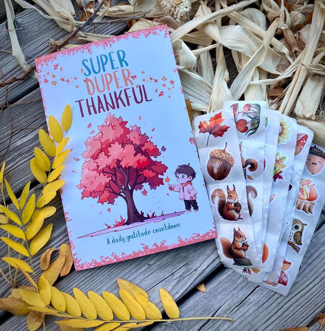 Thanksgiving 2025 Gratitude Countdown Book With Bonus Fall Stickers - Etsy