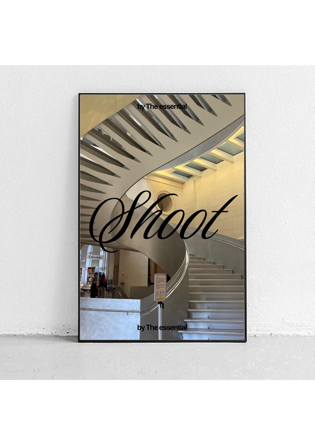 Chrome-designed Circular Staircase Print With Magazine-style Typography ...