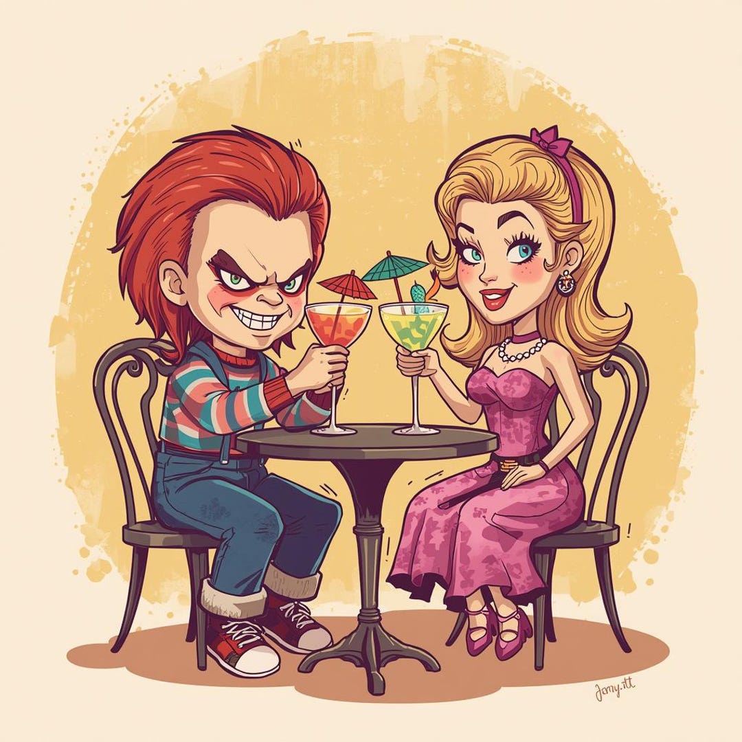 Chucky and Tiffany Having a Drink - Etsy