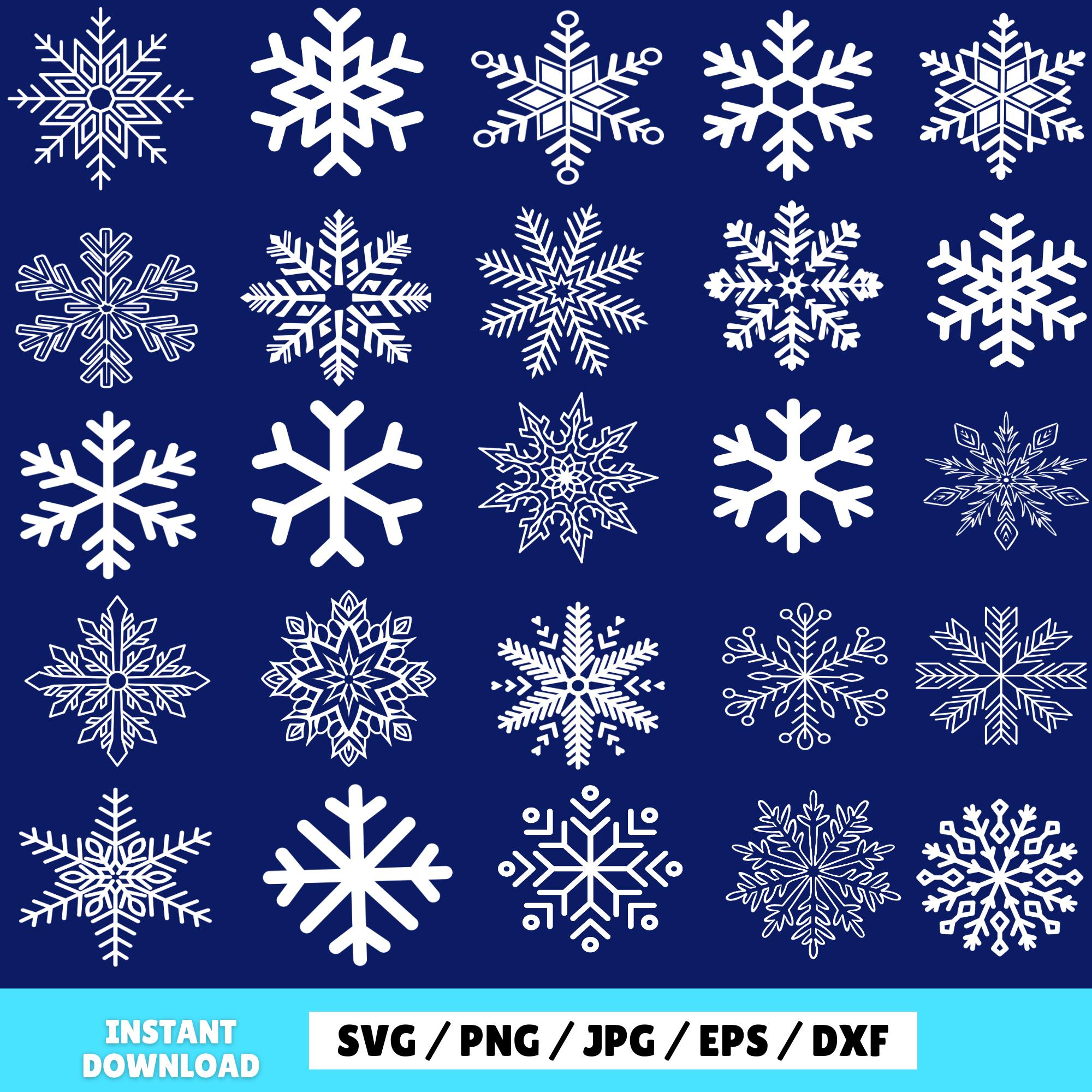 Snowflake SVG Bundle, Winter Snowflake Cut Files for Cricut Silhouette ...