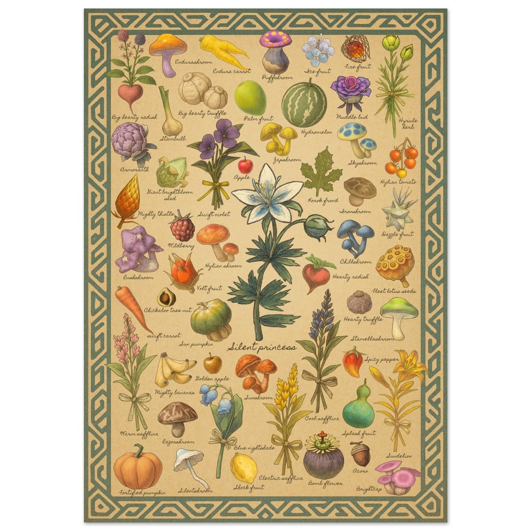 Plants of Hyrule Zelda Poster - Etsy UK
